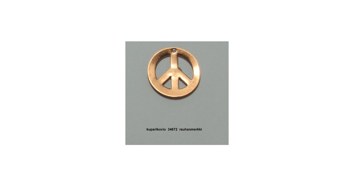 Copper Silhouette Peace Sign 25mm | Varnia Oy